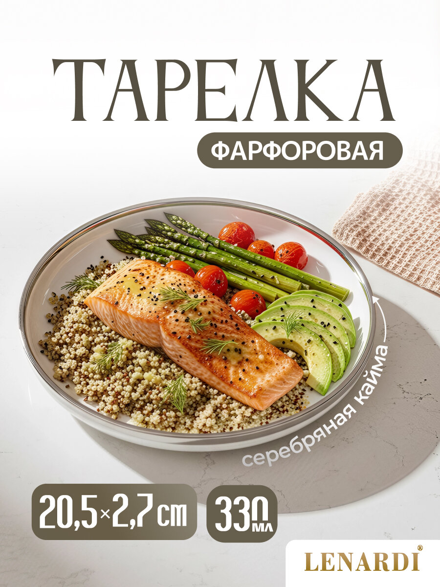 Тарелка 20.5 см. "MULTICOLOR" в подарочной упаковке. Lenardi. Фарфор.