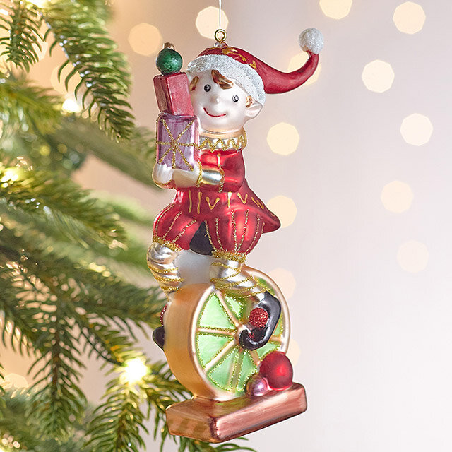Елочная игрушка Эльф Помощник Санты 15 см в подарочной коробке, стекло, Winter Deco, 1001250