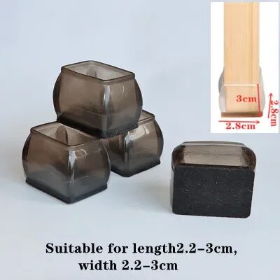 4 шт, силиконовые накладки на ножки стула, E-Black