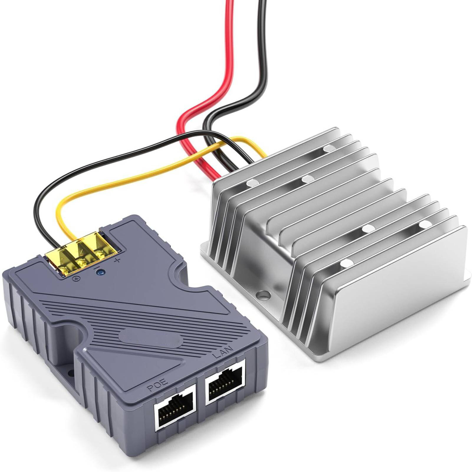 Инжектор GigE PoE 150 Вт с защитой от перенапряжения и электростатического разряда, инжектор PoE с повышающим преобразователем 168 Вт 12‑56 В постоянного тока для спутниковой антенны Dish V2