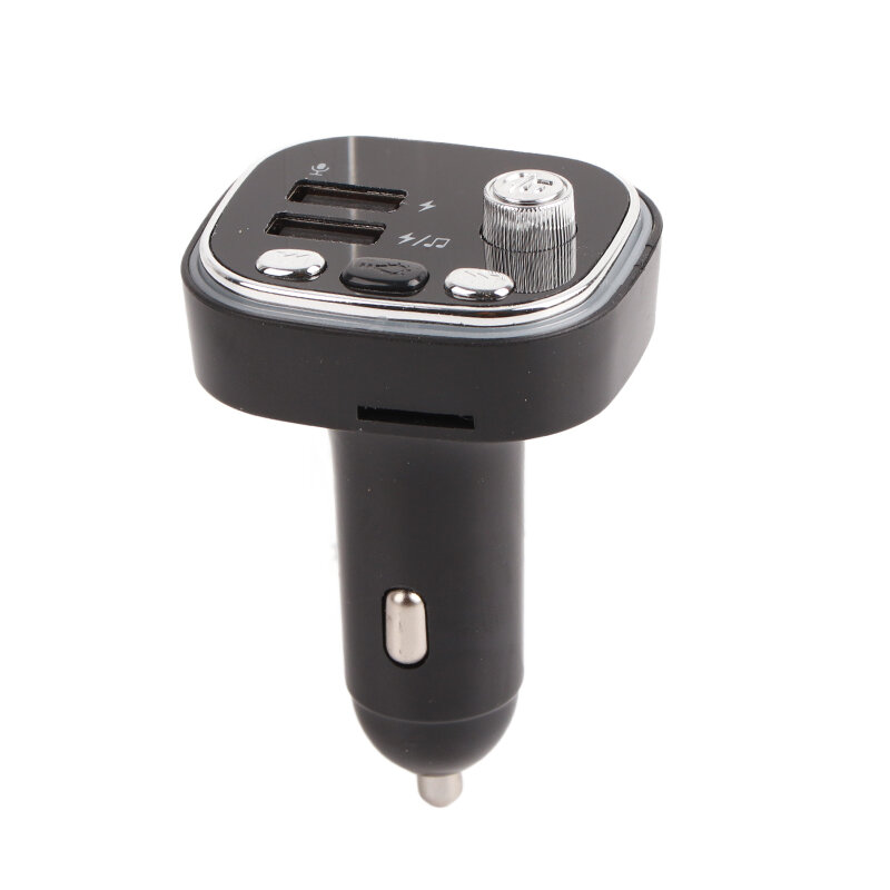 Автомобильный Bluetooth-плеер с 2 портами USB, зарядкой, 7-цветной подсветкой, FM-трансмиттером для громкой связи, серебристый
