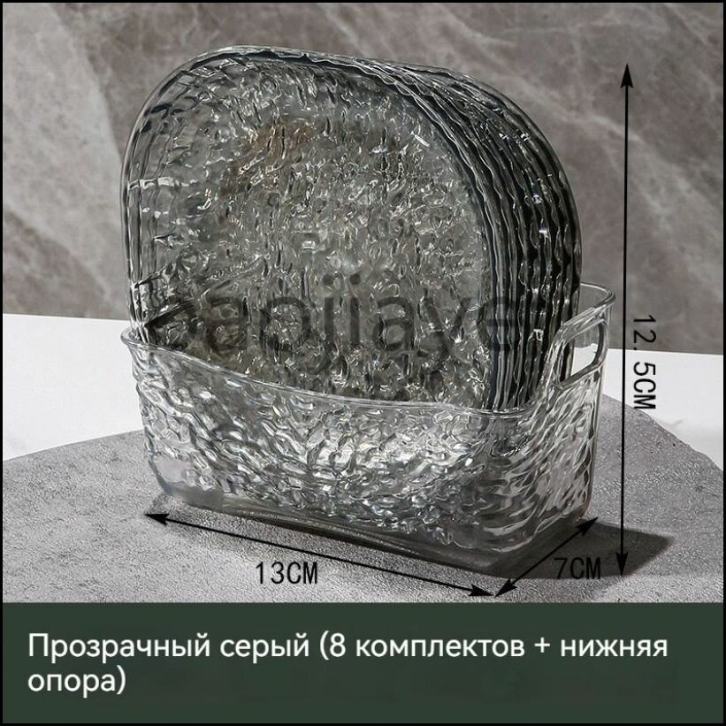 Набор столовой посуды на 8 персон из 8 предметов: тарелки и подставки для сервировки, экологичный пищевой пластик, легкий и прочный