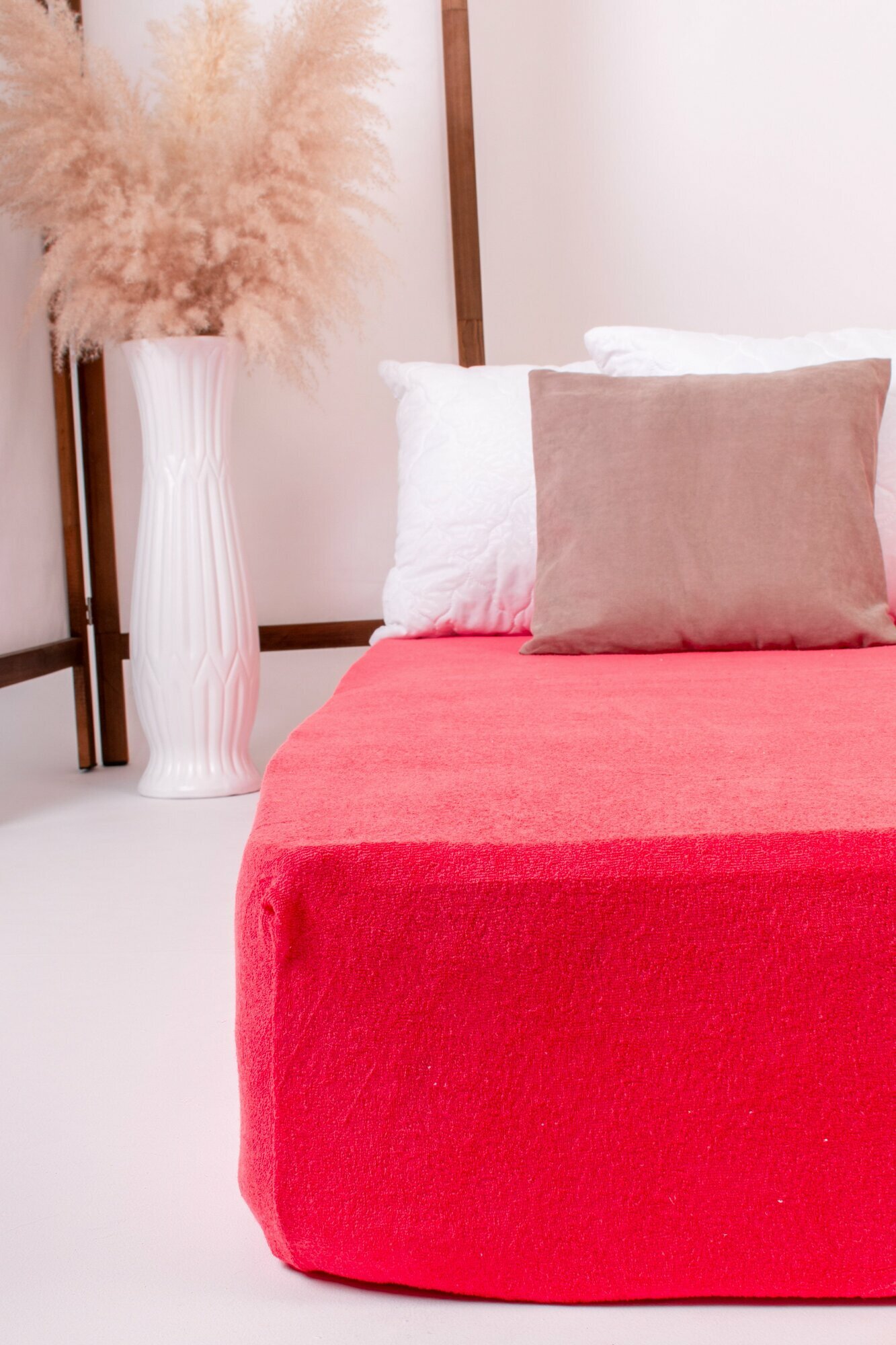 Махровая простыня на резинке: "Коралл" Alice Textile. Размер: 180х200. Высота борта 20 см.