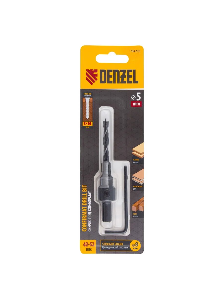 Сверло-зенкер под конфирмат, 5 мм //, DENZEL, 704205