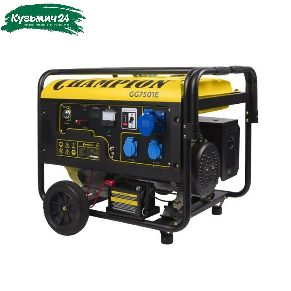 Генератор бензиновый синхронный CHAMPION GG7501E, 6.0 кВт