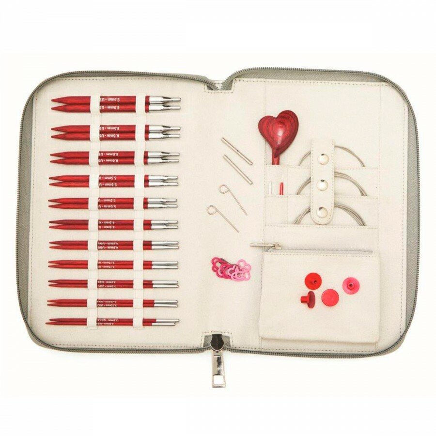 Эксклюзивный подарочный набор Amore съемных спиц 11 размеров, длина 13см, 20698, KnitPro