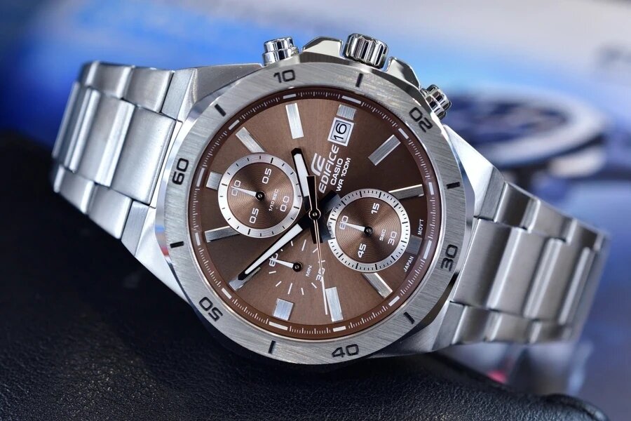 Наручные часы CASIO Edifice, коричневый/серебристый — фото 1