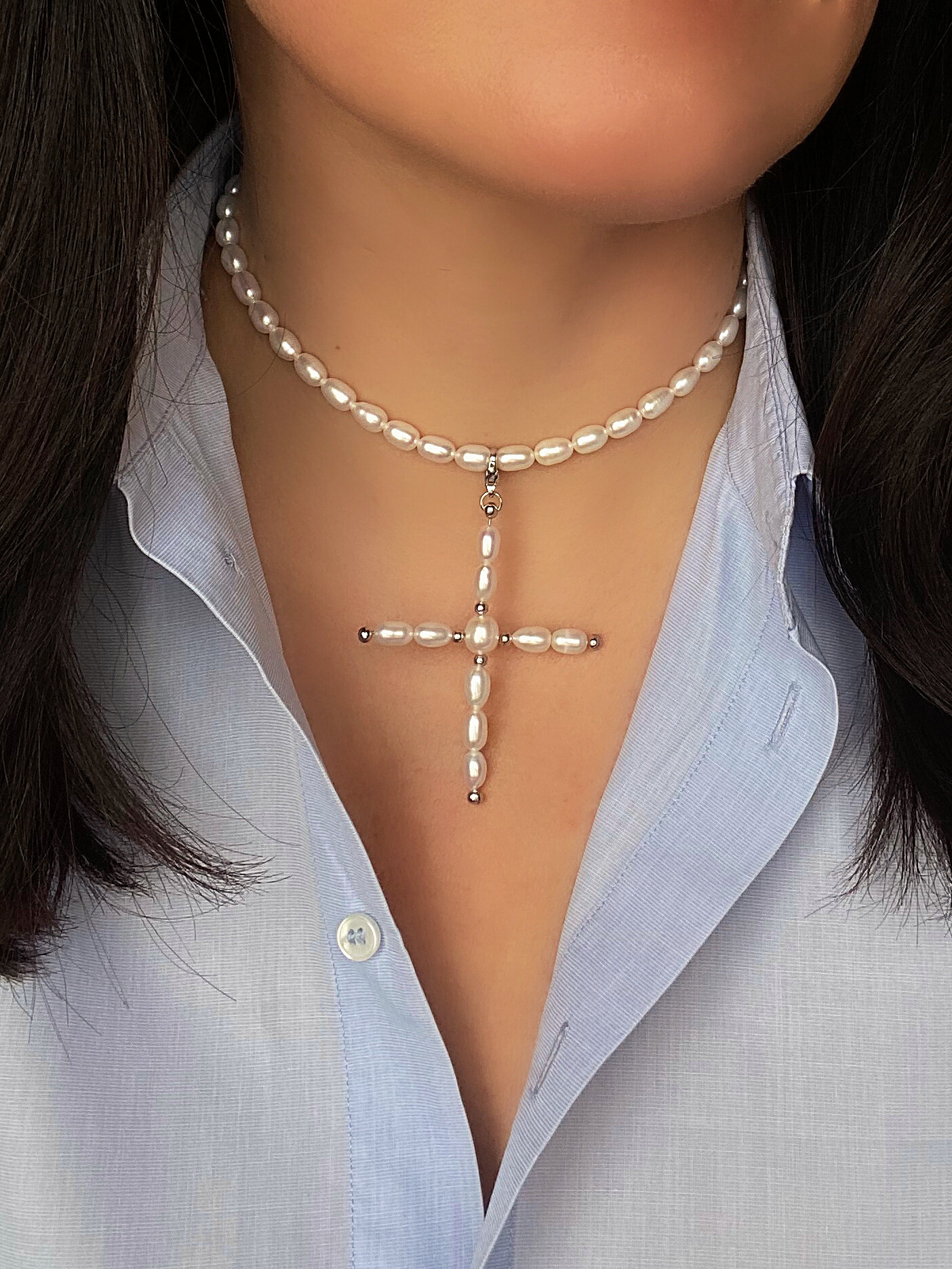 Чокер, жемчуг пресноводный культивированный, жемчуг барочный