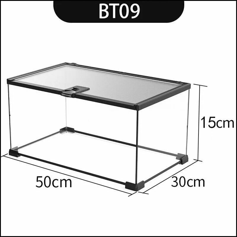 Эксклюзивный герметичный террариум 50x30x15 см для безопасного содержания гекконов, черепах, рогатых лягушек и пауков, надежно защищенный от побега