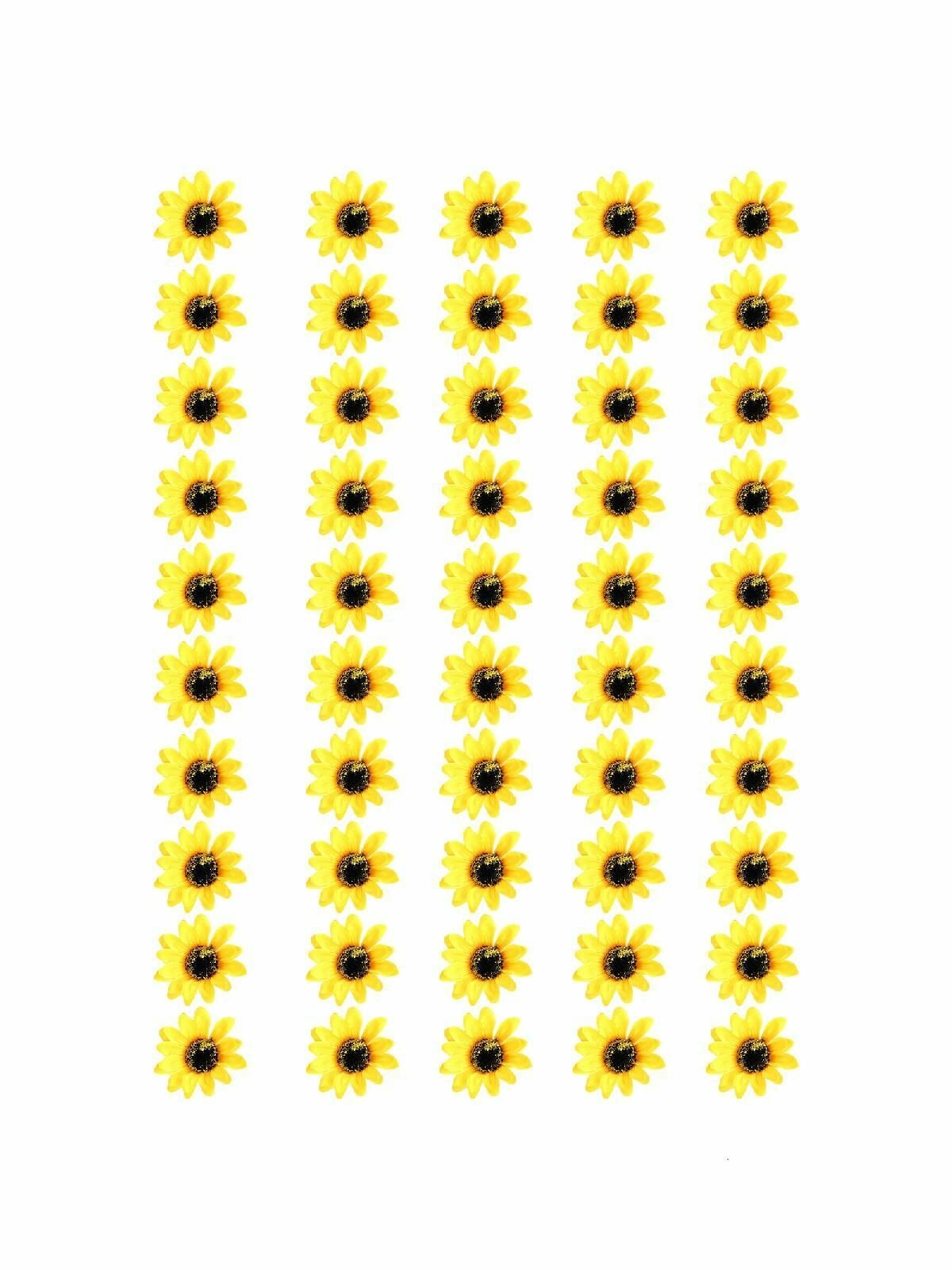 Стабилизированныецветы,50ШТ, украшение для головы в виде цветка подсолнуха, сделанное своими руками- 6 см