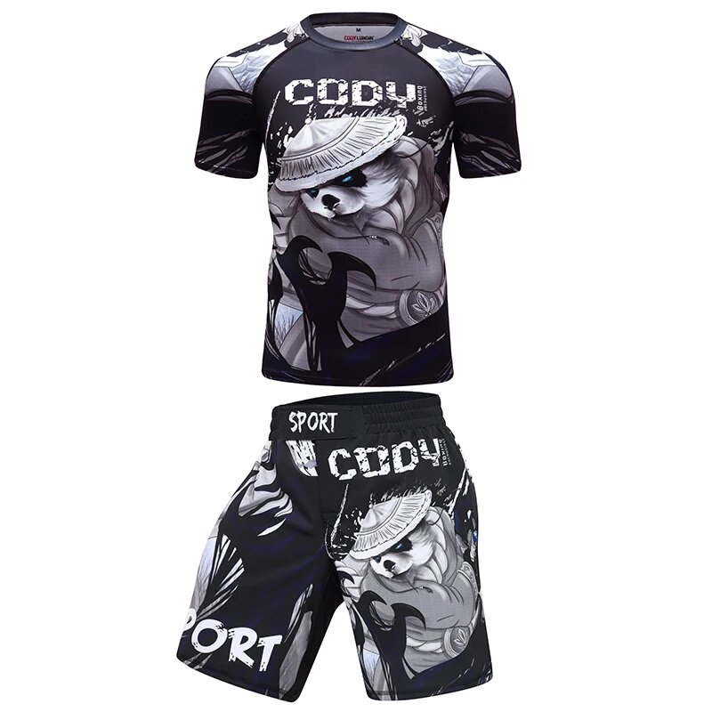 CodyLundin мужские боксерские комплекты ММА с 3D принтом из полиэстера