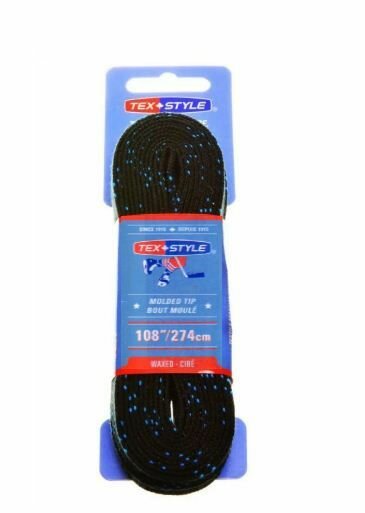 Шнурки для коньков хоккейных Texstyle W918 108" (274 см) с пропиткой, черные