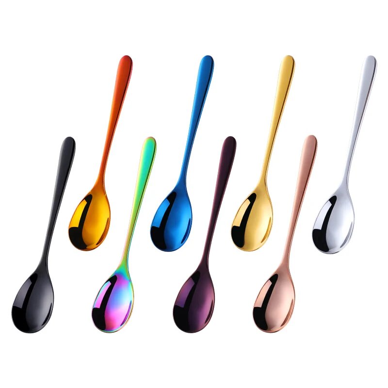 Ложки для чая Bisda из нержавеющей стали золотые 8 шт Mix color 8pcs