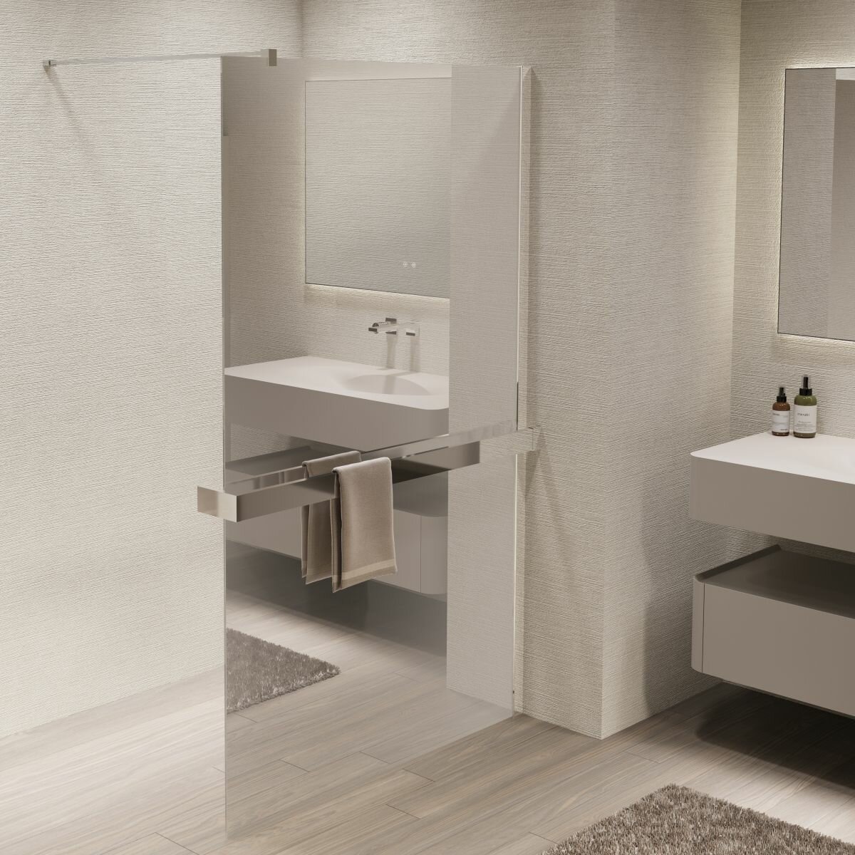 Душевая перегородка Vincea Волк-Ин (Walk-In) VSW-1HR100MR, 1000*2000, хром, стекло зеркальное