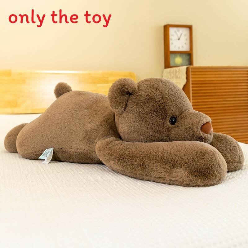 Teddy bear plush doll toy pillow for bedroom sleep support and kids play brand unknown brown 80cm