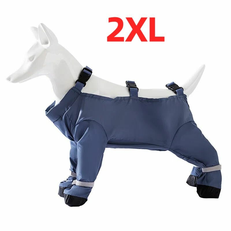 Собачьи ботинки на подтяжках 2XL, водонепроницаемые, для веса 7-8.5 кг, длина спинки 42 см