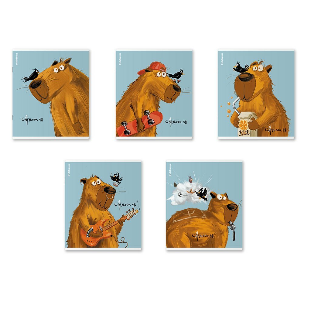 Тетрадь 48л кл. "Happy Capy" мел. картон, УФ-лак, Erich Krause