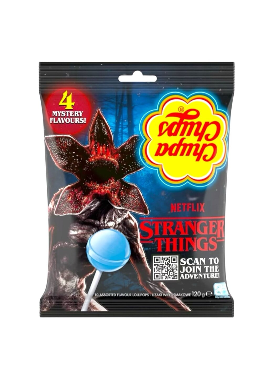 Chupa chups Stranger Things 4 flavours / Чупа-чупс Очень странные дела 4 вкуса, 120 гр