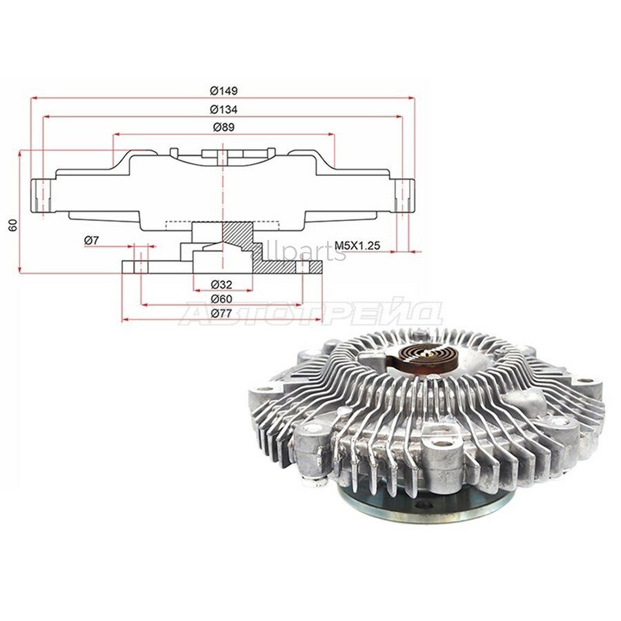 SAT ST-170-0007 Вискомуфта Nissan Frontier 00-09 / NP300 08-15