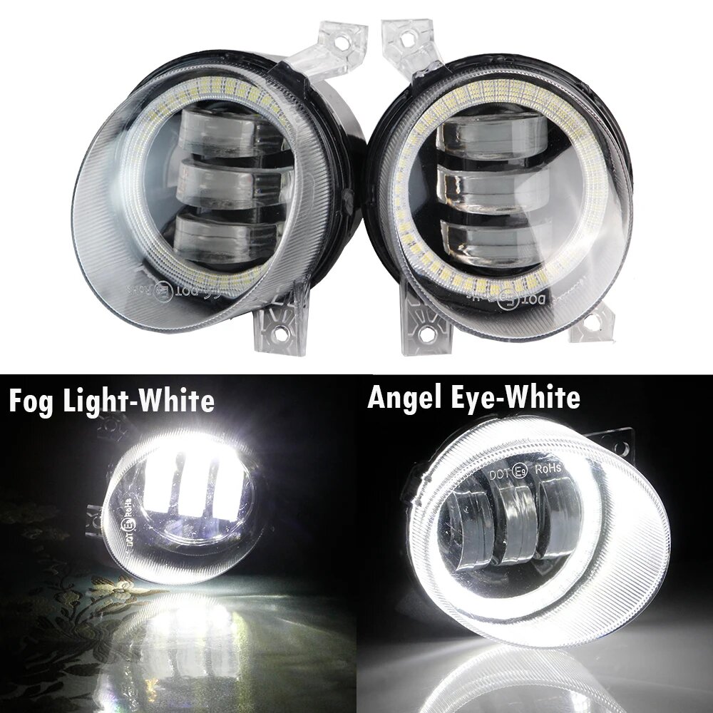 2X светодиодные противотуманные фары «ангельские глазки» DRL для Volkswagen VW White and White