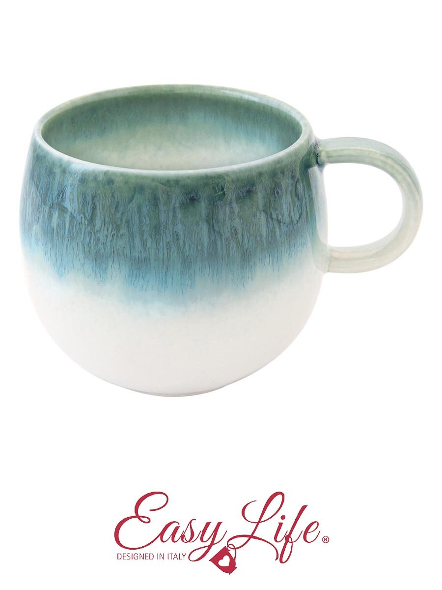 Кружка для чая и кофе Easy Life Nuances, фарфор, цвет голубой, 375 мл