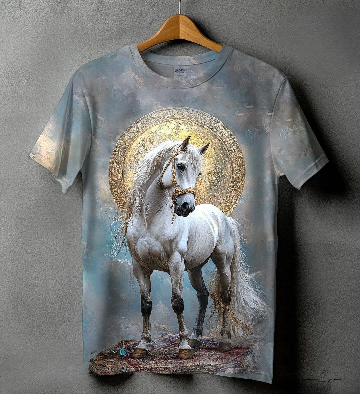 Кулирка с лайкрой купон "Белый Конь" ширина 180см, высота 80 (+-2)см пенье