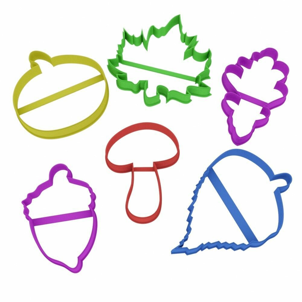 Формочки для печенья и пряников Осень (лесные дары), набор 6 шт.