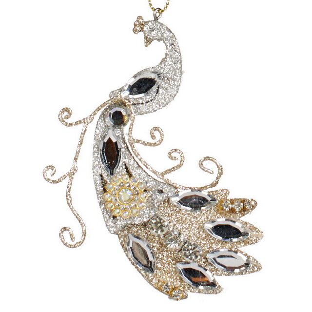Елочная игрушка Пава Рокель - Dazzling Jewelly 9 см, подвеска, Goodwill, MO95257
