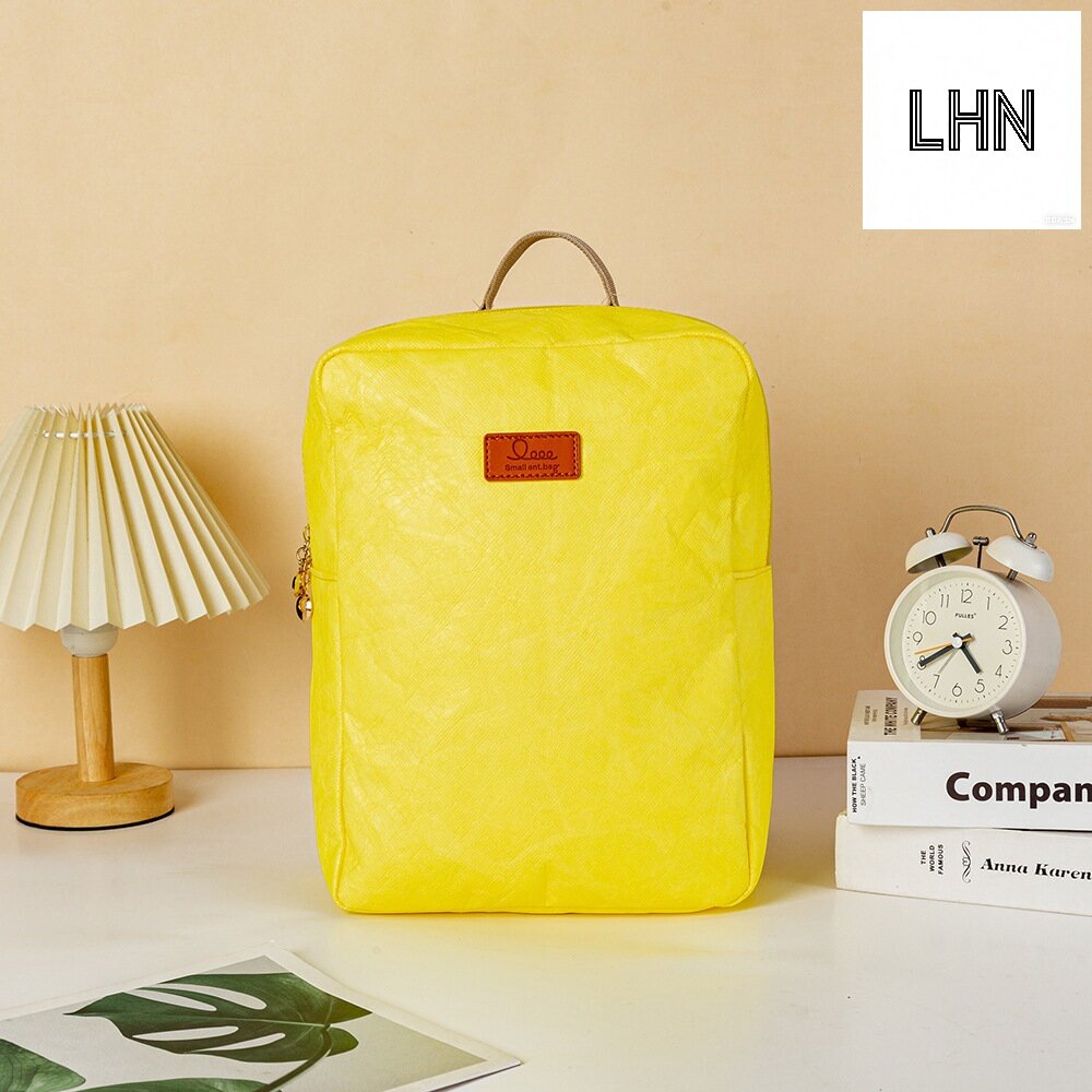 Рюкзак small ant bag Dupont Paper, крафт-бумага, водонепроницаемый, желтый, 30 см x 23 см x 12 см