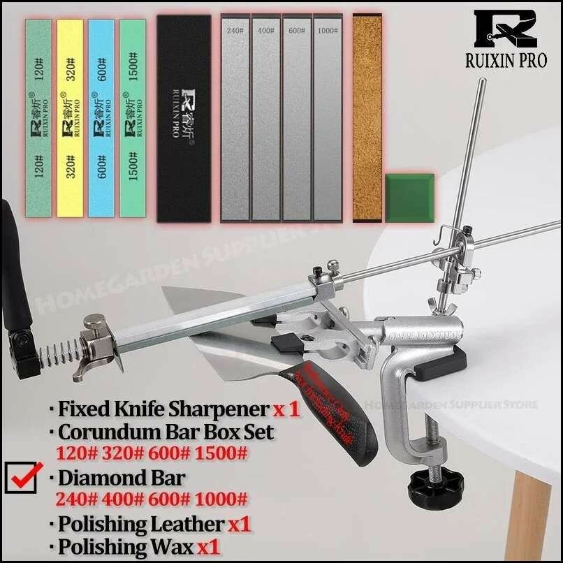 RUIXIN Pro RX009 2023 Новая точилка для ножей с фиксированным углом, полный набор кухонных аксессуаров, инструментов11