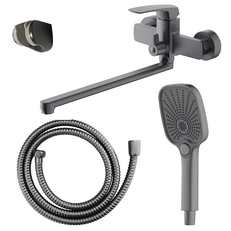 Смеситель для ванны Azario Conda AZ-K1711GR серый графит