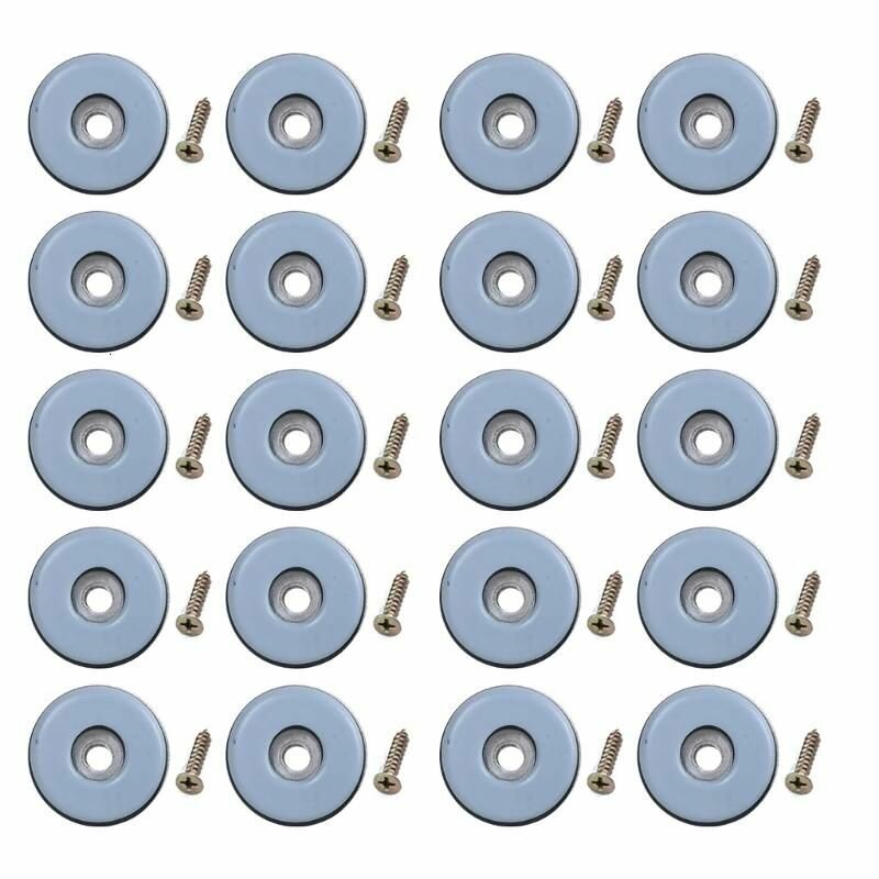 20 шт. Пластиковые ползунки с многоразовыми винтами для ножек стульев, защита деревянных полов, плавное перемещение, - круглый 30 мм
