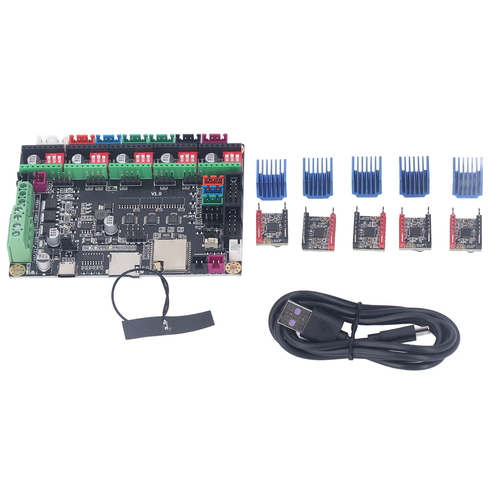 Плата управления 3D-принтером MKS TinyBee V1.0, 5 драйверов TMC2209, радиатор