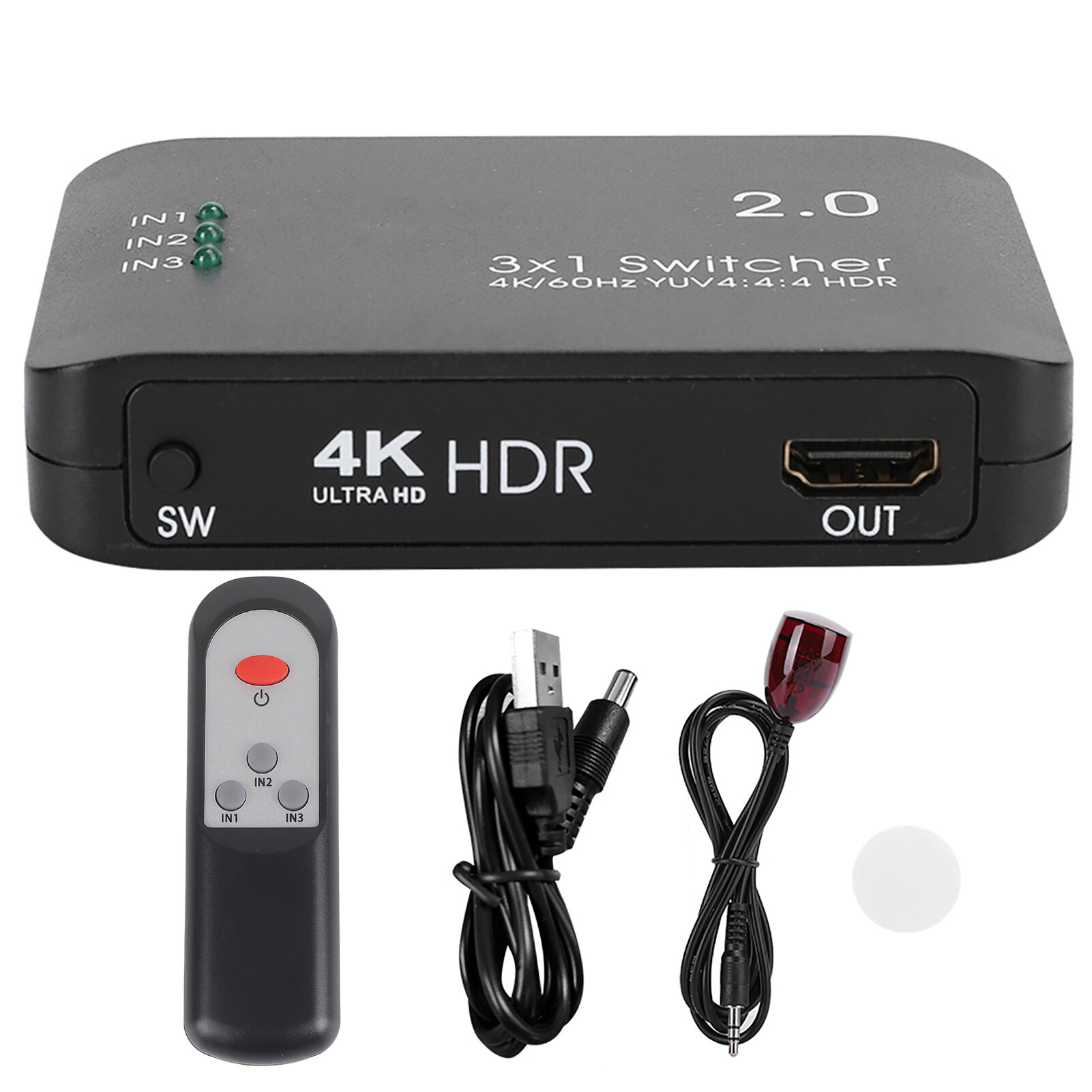 4K Multimedia Interface Switcher MultiMedia Multimedia 3 Ввод 1 Адаптер выходной сплиттер HD IR Дистанционное управление ABS со светодиодным индикатором