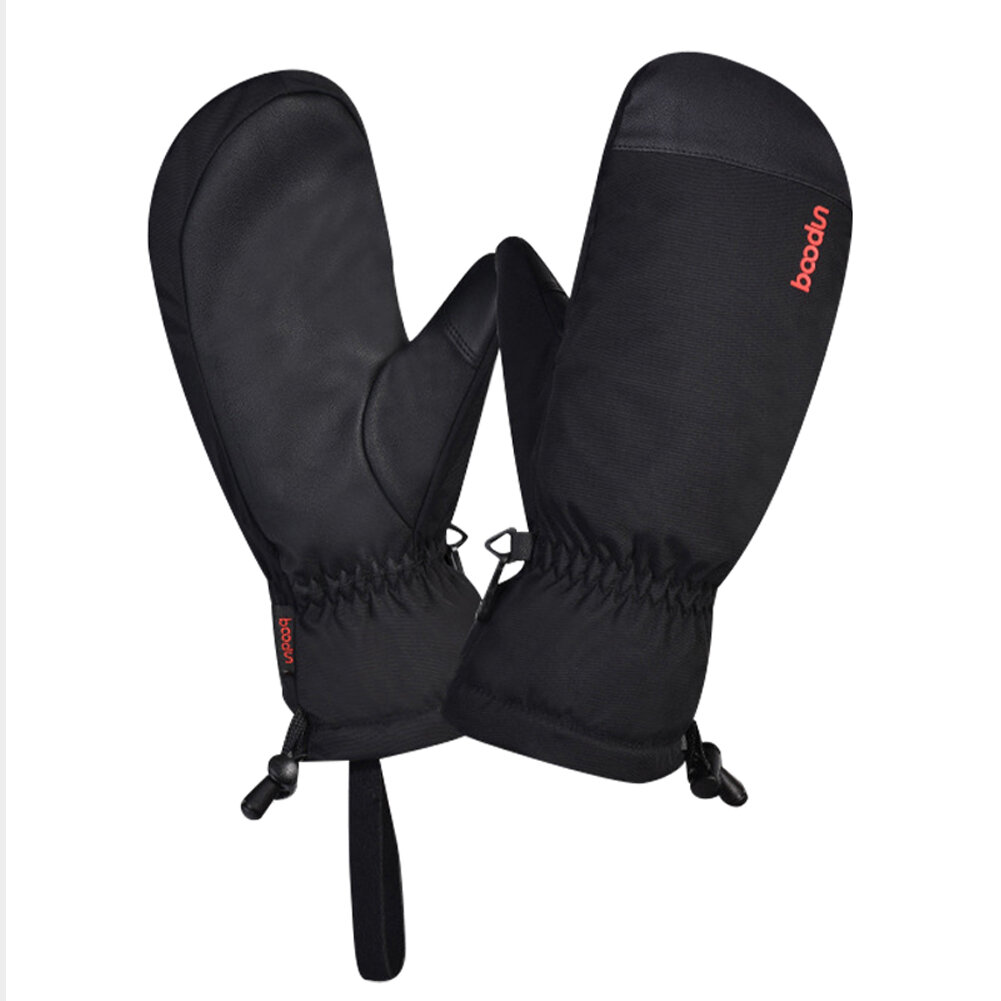 Перчатки для лыжных видов спорта Boodun зимние, вязаные, ветронепроницаемые, водонепроницаемые с сенсорным кончиком пальца для лыж, сноубординга, альпинизма, размеры S/M/L, цвета Черный/Армейский зеленый/Серый, материал PU, вес изделия 100г, вес упаковки