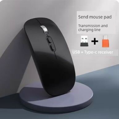 Беспроводная Bluetooth-мышь для ноутбуков Apple MacBook Pro, бесшумная, новые модели M1, M2, M34 Черная/новая