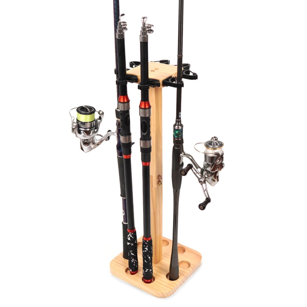 Массив дерева 8 14-позиционный напольный держатель для удочки-бревно-8-позиционный