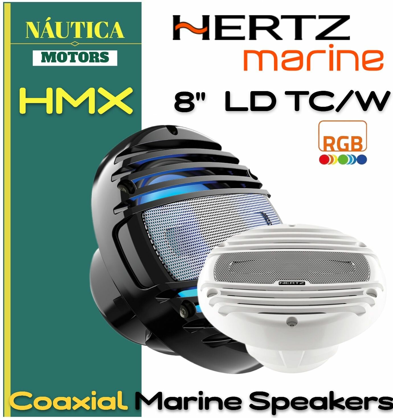 HERTZ HMX 8-TC Морские акустические системы, HMX 8-TC- 8" 4Ohm MARINE COAX SET BLACK