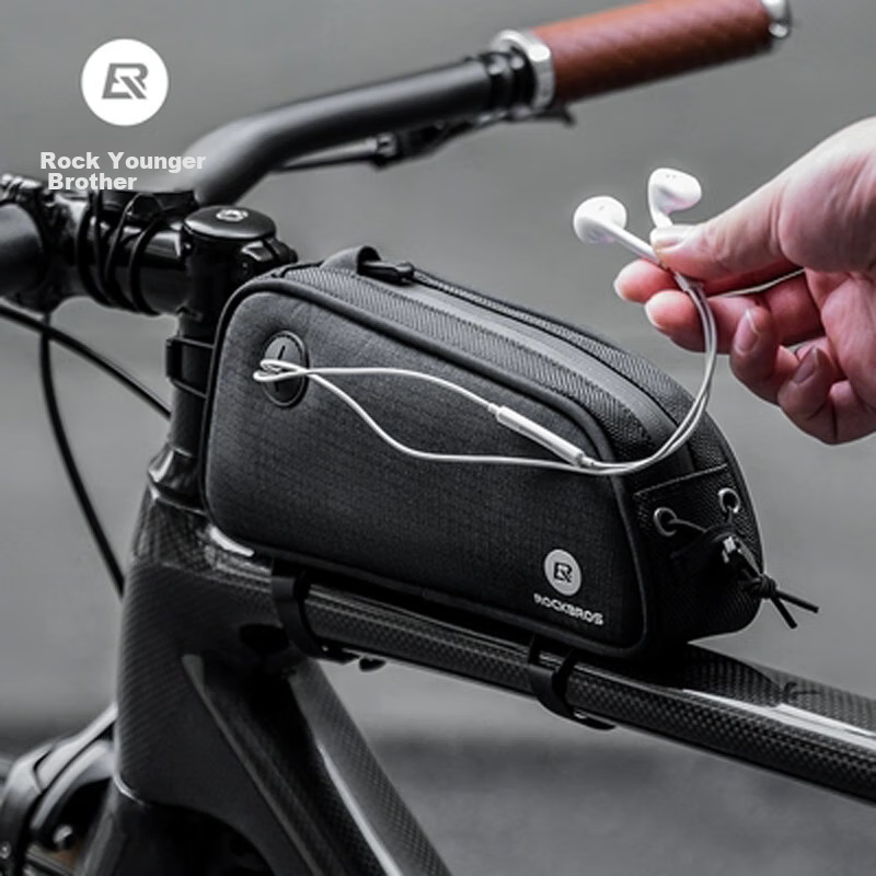 ROCKBROS Bicycle Handlebar Bag, Top Tube Bag, Front Bag, Narrow Phone Bag, Road And Mountain Bike Cycling Accessories