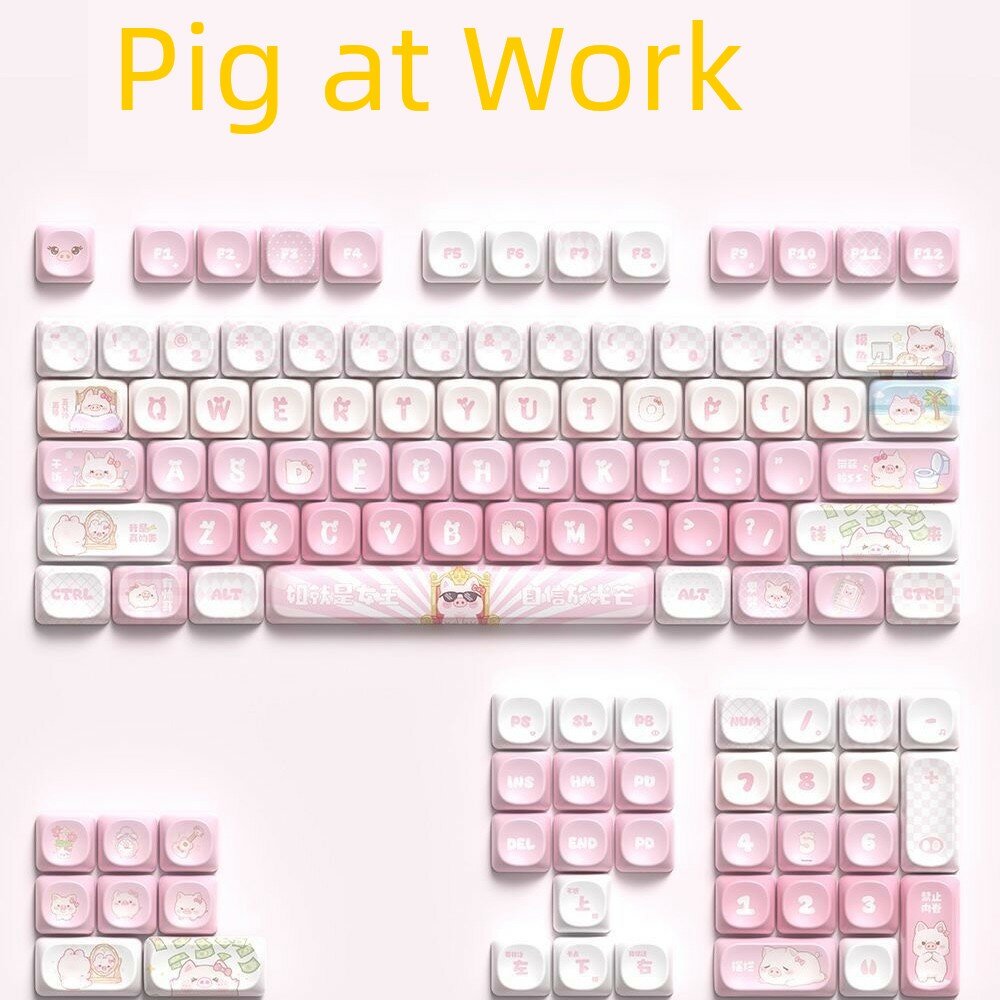 Кастомные кейкапы для механической клавиатуры PBT с сублимационной печатью, высокопрофильные, с дизайном Куроми и