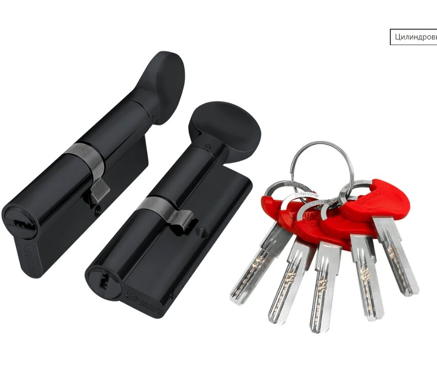 Цилиндр замка личинка FUAROc вертушок - черный -D-PRO5002Knob 70 (A30+10+B30) BL