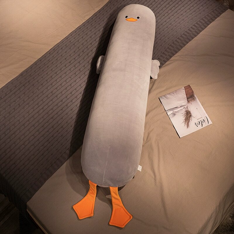 Большая белая подушка-гусь для девочек, мягкая игрушка-обнимашка для мальчиков, плюшевая кукла для кровати, милая.