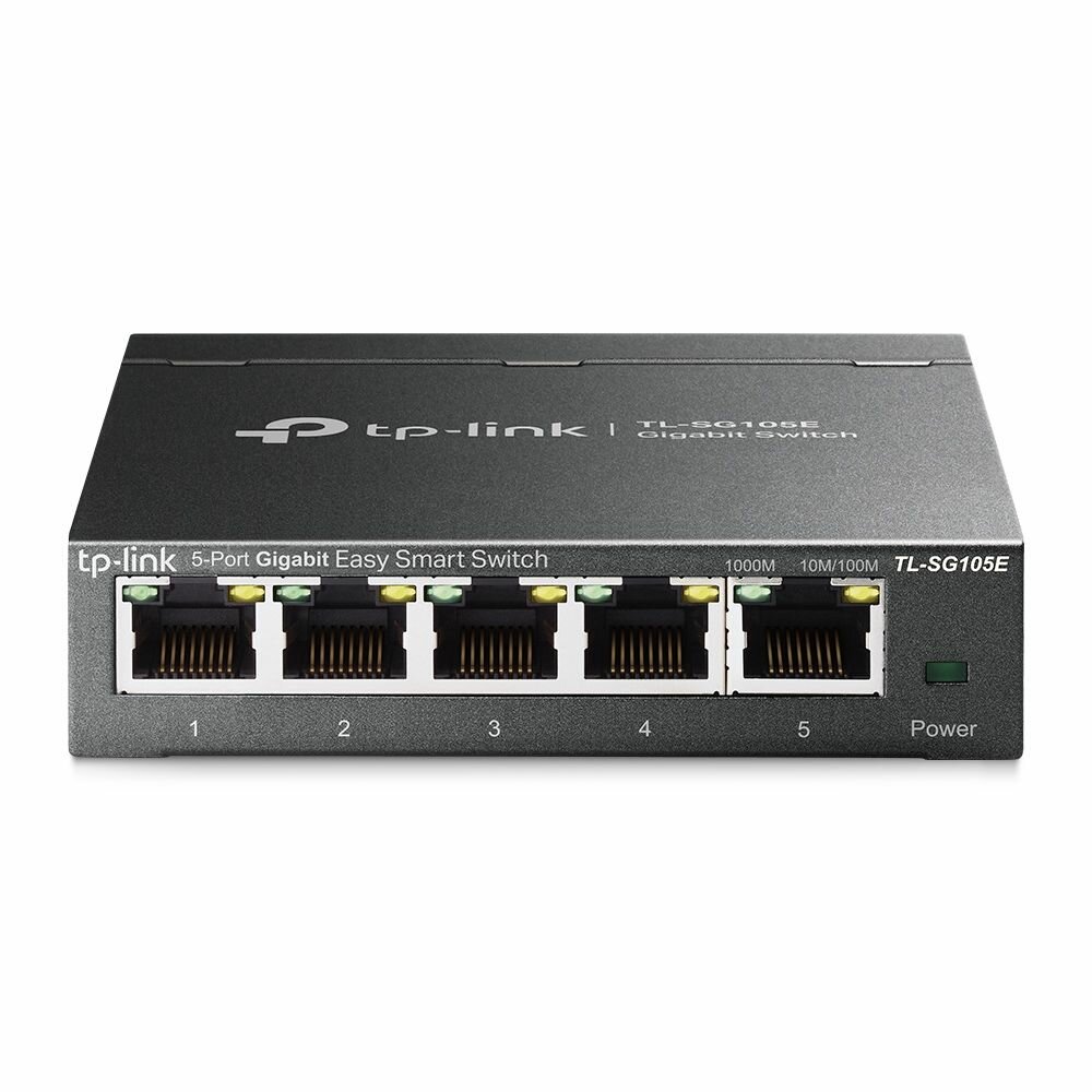Гигабитный настольный коммутатор с 5 портами RJ45 и 4 портами PoE+ TL-SG105E