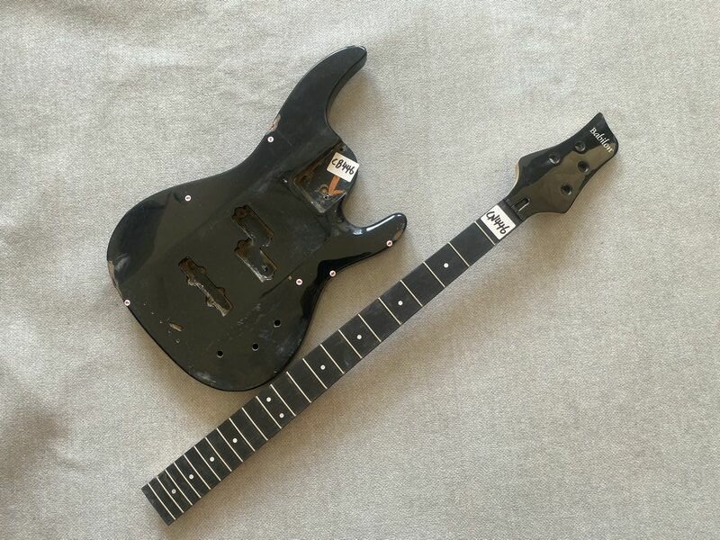 Бас-гитара 4-струнная DIY комплект CN446/CB446 (корпус + гриф с анкером) - полный набор для сборки с электроникой, струнами и фурнитурой