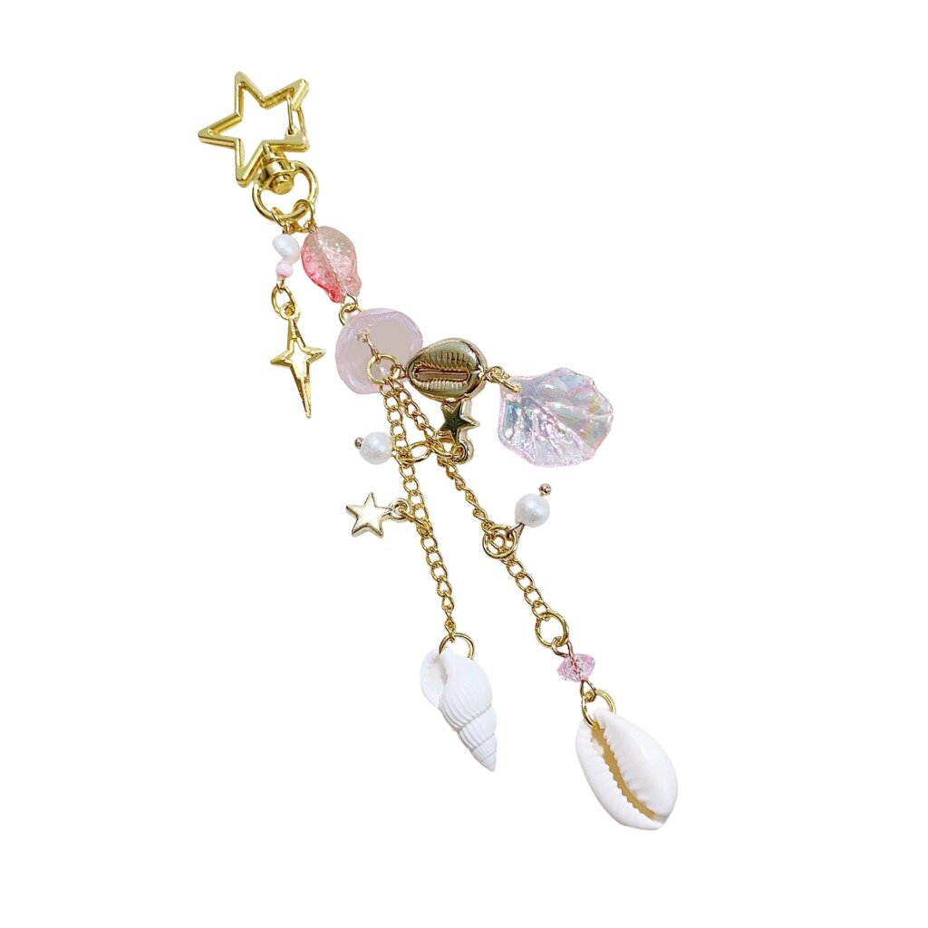 Брелок с ракушками и рыбой для телефона и камеры