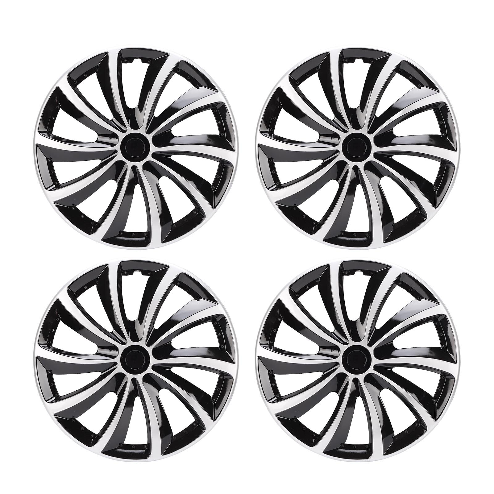 Универсальные колпаки колес R16, защита от царапин, 4 шт, Серебристо-черный