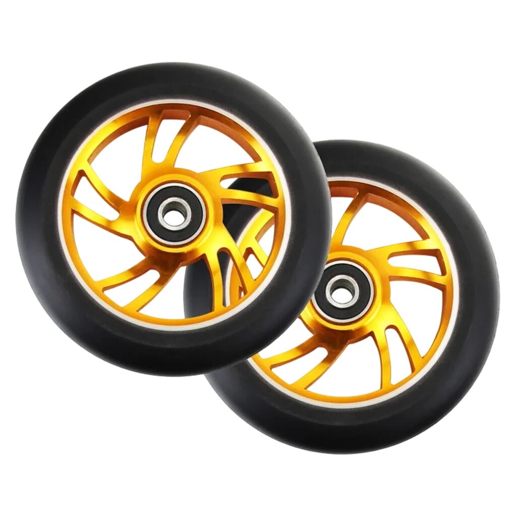 Аксессуары для скутеров 2 100 мм, диски из алюминиевого сплава, экстремальные колеса с подшипниками-золото