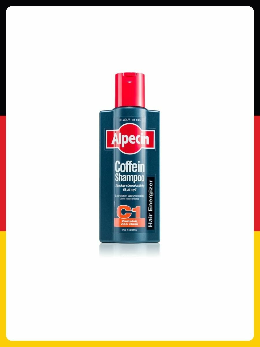 Шампунь для волос Alpecin Hair Energizer Caffeine Shampoo C1 Caffeine Shampoo for Men to Stimulate Hair Growth, 375 мл