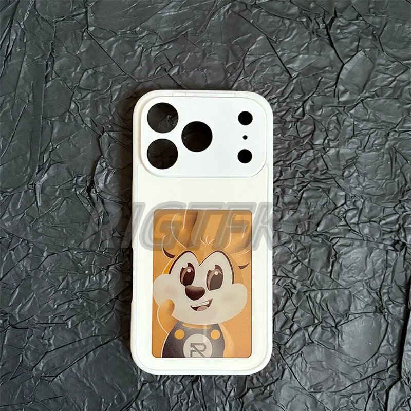 Для iphone 17 17 Air 17 Pro Max NFC E-ink чехол для телефона фотографии HD дисплей Беспроводная передача DIY экран чехол для телефона без батареи iPhone17 Про Макс, White