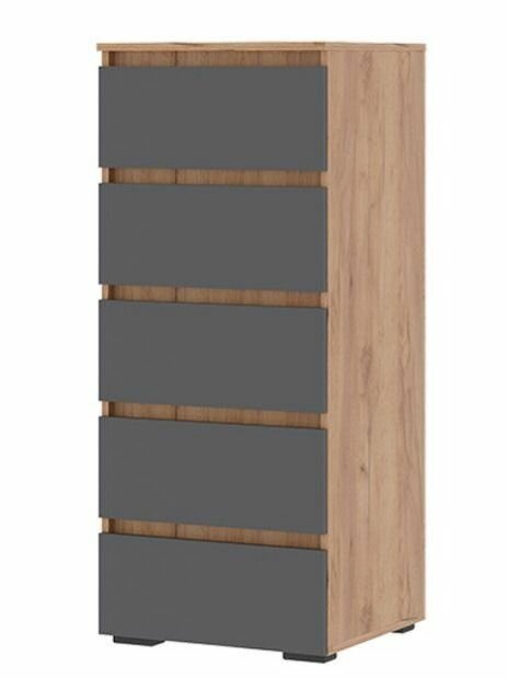 Комод с 5 выдвижными ящиками, универсальный дизайн, ЛДСП, 50х118х46 см, Хелен КМ 03